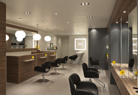 China Hair Salon Interior Design Wooden Cabinets Furniture for Shampoo Storage in Walnut Warm color supplier