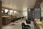 Hair Salon Interior Design Wooden Cabinets Furniture for Shampoo Storage in Walnut Warm color supplier